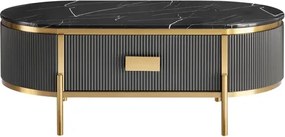 Konferenční stolek Stilig ST380A 124 cm zlatý/černý mramor