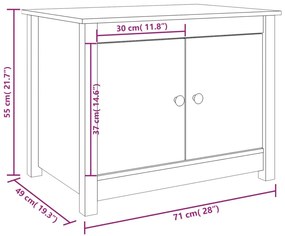 Konferenční stolek medově hnědý 71x49x55 cm masivní borovice - Default Title