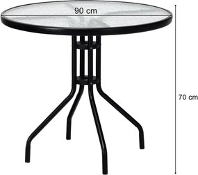 Zahradní set TREGO ISLAND - 4 židle a kulatý stůl ø 90 cm, bílá