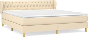 Box spring postel s matrací krémová 180x200 cm textil 3127066