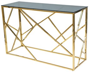 Příruční stolek ESCADA C | kouřové sklo / zlatá