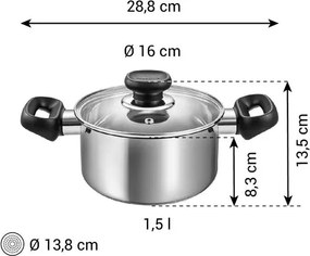 TESCOMA Kastrol BRAVA s poklicí ø 16 cm, 1,5 l