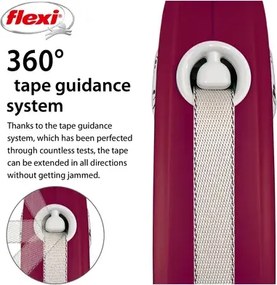 FLEXI Vodítko Comfort Plus S 5 m červené / Samonavíjecí / Do 15 kg / S