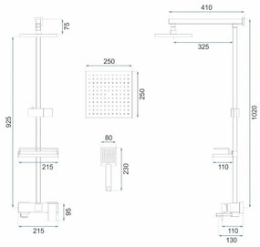 REA-P7050 - Sprchová sada s baterií JACK broušená zlatá