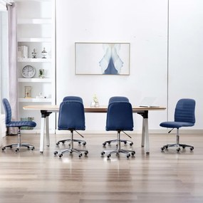 Jídelní židle 6 ks modré textil,  3056544
