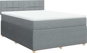 Box spring postel s matrací světle šedá 160 x 200 cm textil 3287507