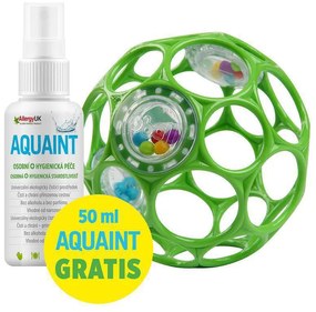 Bright Starts Míček OBALL RATTLE s chrastítkem 10 cm + Aquaint 50 ml zdarma Zelená