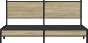 Kovový rám postele bez matrace dub sonoma 183 x 213 cm 3301392