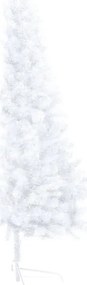 vidaXL Umělý vánoční půl stromek s LED a sadou koulí bílý 210 cm [3077571] Barva: Bílo-zlatá