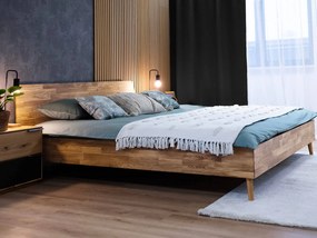 Dubová postel 160x200 cm Bergen intenzivní olej