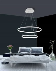 Toolight - LED závěsné svítidlo Vegas 40+60cm + dálkové ovládání, bílá, OSW-07858
