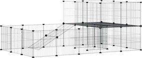 36panelová ohrádka pro zvířata s dvířky černá 175 x 105 x 70 cm ocel 3114062