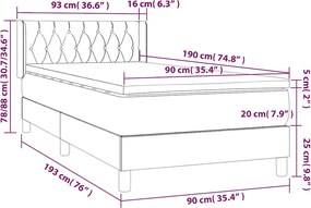 Box spring postel s matrací černá 90x190 cm textil 3130475