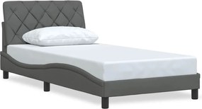 Rám postele bez matrace tmavě šedá 100 x 200 cm textil 3310581