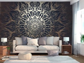 Tapeta zlato-hnědá mandala (150x105 cm) - Murando DeLuxe