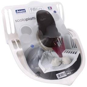 BAMA Plastový odkapávač na nádobí SCOLAPIATTI, barva bílá a hnědá