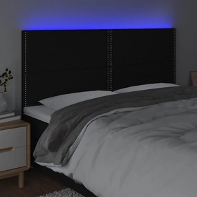 Čelo postele s LED černé 200x5x118/128 cm textil 3122308