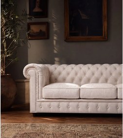 Krémová sametová pohovka 230 cm Cambridge – Ropez