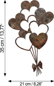 Nástěnná kovová dekorace Rusty Heart 1 vícebarevná