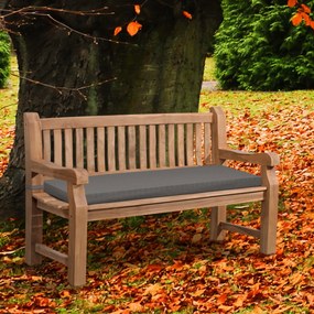 Teaková lavice Jackson s sedací polštář 150 cm + teak – tmavě šedá