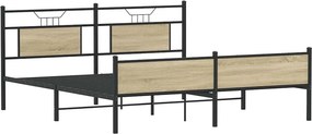 Kovový rám postele bez matrace dub sonoma 183 x 213 cm 3325126