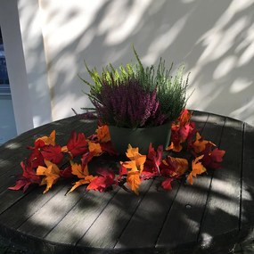 3D umělá podzimní girlanda listy 200 cm, plast IP 44