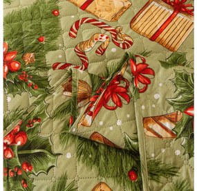 Přehoz na postel CHRISTMAS PRESENTS, zelený Rozměr: 220 x 240 cm