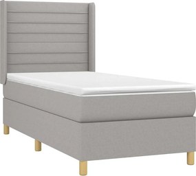 Box spring postel s matrací světle šedá 80 x 200 cm textil 3132025