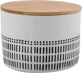 Spirella YUMA Dóza na odličovací tampony bílo-černá / Polyresin / Bamb