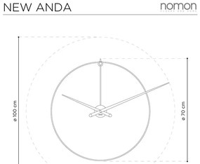 Designové nástěnné hodiny Nomon New Anda L black 100cm