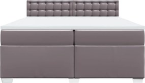 Box spring postel s matrací šedá 200x200 cm umělá kůže 3288438