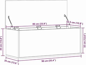 vidaXL Úložný box 90 x 35 x 35 cm kompozitní dřevo [840682] Barva: dub sonoma