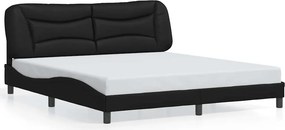 Rám postele bez matrace Hvar černý 180x200 cm umělá kůže 3208016