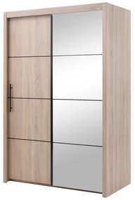 Zrcadlová skříň s posuvnými dveřmi INOVA 150 cm dąb sonoma