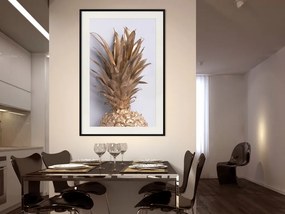 Plakát Zlatý Plod - letní kompozice s tropickou rostlinou na jednotném pozadí