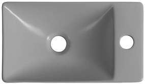 Sapho Sapho, MARGITHA keramické umyvadlo 38x22cm, otvor pro baterii vpravo, šedá, MGT3822GR