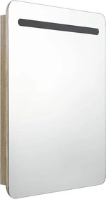 LED koupelnová skříňka se zrcadlem dub 60 x 11 x 80 cm 326507