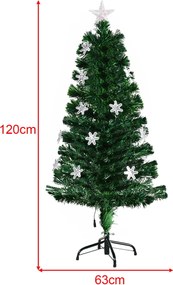 Costway Vánoční stromeček LED 120 cm Umělý vánoční stromek s optickým