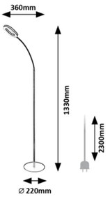 Rabalux 74004 - LED Dotyková stmívatelná stojací lampa RADER LED/11W/230V 3000K