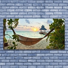 akrylový obraz Pláž Hamaka Moře Krajina 120x60 cm