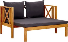 2místná zahradní lavice s poduškami 122 cm masivní akácie 310308