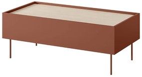 Konferenční stolek Desin 120 cm se zásuvkami - ceramic red / dub nagano