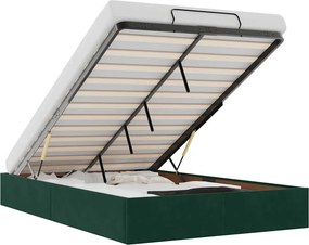 Osmanský rám postele bez matrace tmavě zelená 120x200 cm samet 3310958