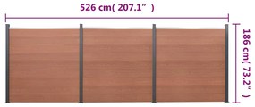 Sada plotových dílců hnědá 526 x 186 cm WPC,  3211828