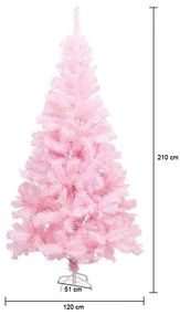 Růžový umělý vánoční stromeček ve více velikostech-210 cm-ový