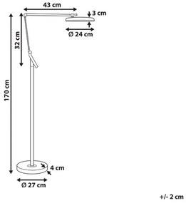 Stojací LED lampa tmavošedá CARINA Beliani