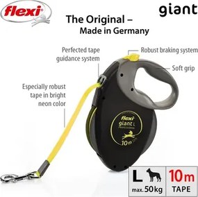 Flexi Giant L Professional pásek 10m černo-žluté / Vodítko
