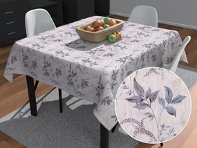 Biante Dekorační čtvercový ubrus PML-053 Pnoucí lístky na béžovém 130x130 cm