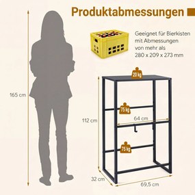 Costway Stojan na přepravky na nápoje pro 4 přepravky Stojan na nápoje vyrobený