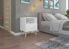 ADRK Furniture Noční stolek se zásuvkou LOGAN NS-Log-W-L016